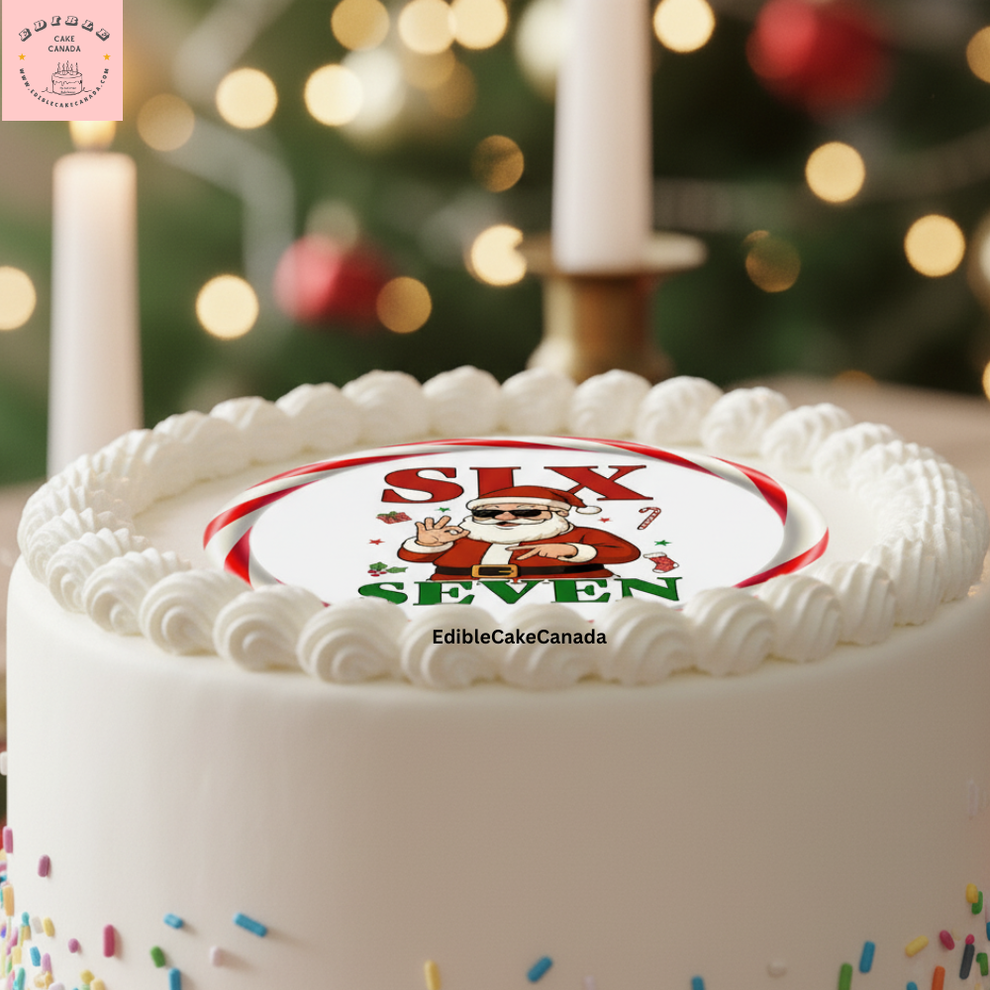 Edible Icing Cake & Cupcake Toppers – 6 7 Santa Claus Christmas Theme ...