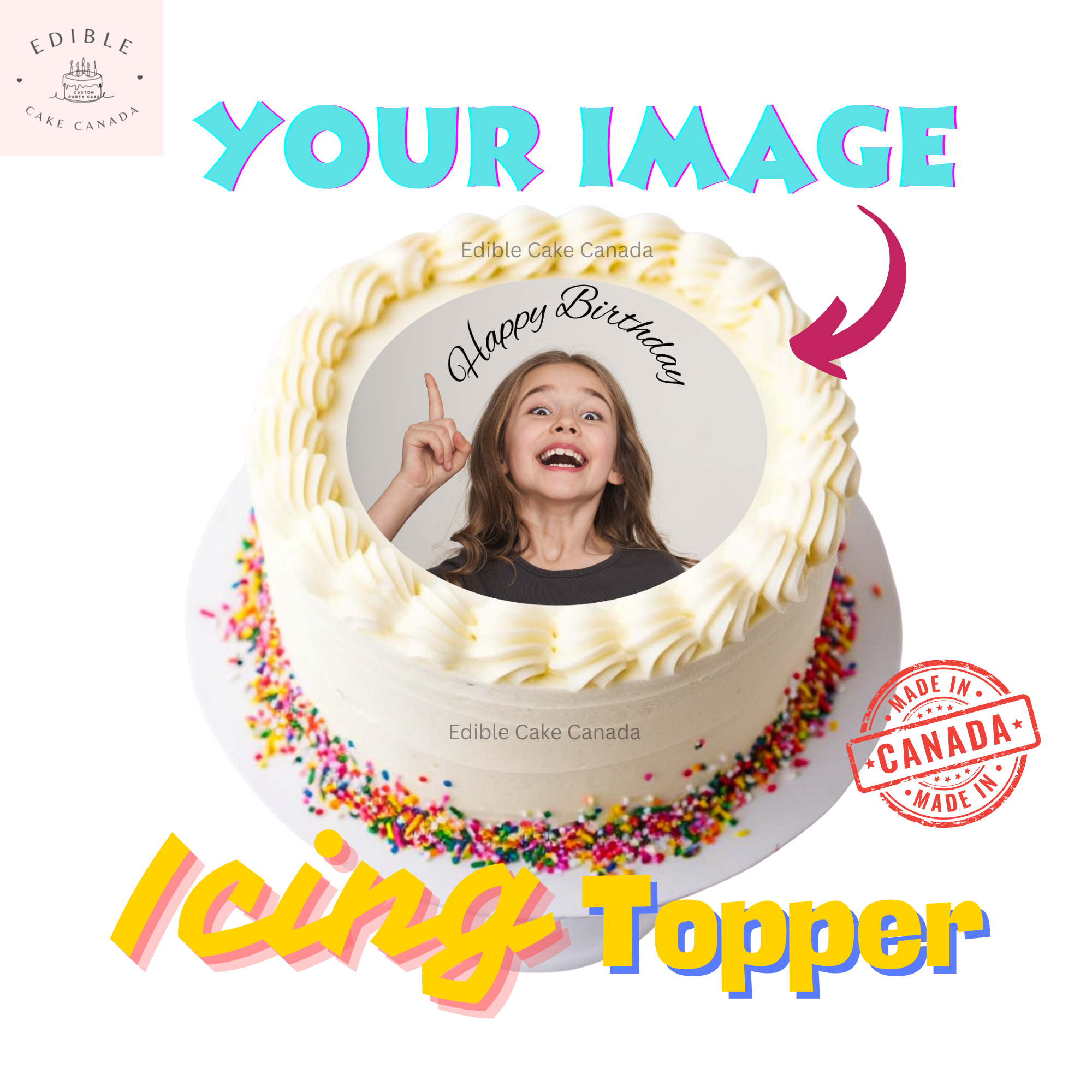 Custom Edible Photo/Image/Logo Icing Sheet – Edible Cake Canada
